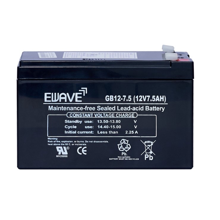 แบตเตอรี่ UPS Battery EWAVE 12V 7.5A / แบ็ต UPS รุ่น GB 12V 7.5Ah ...