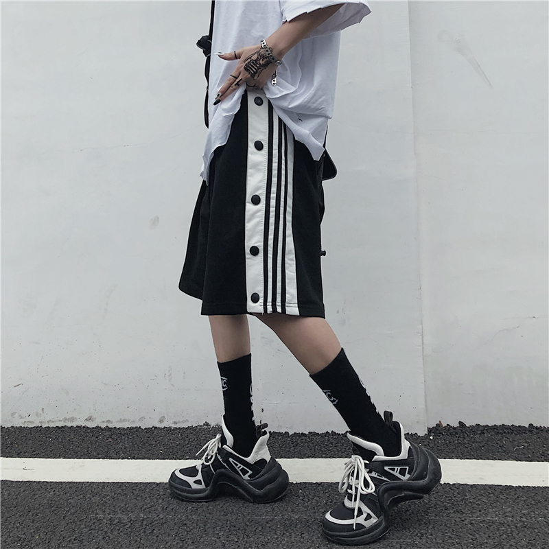 Button shorts are versatile, high-waisted and slim retro slacks ...