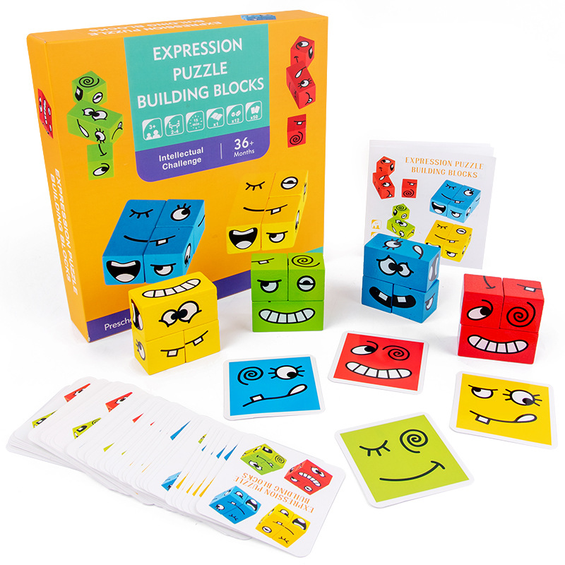 Funny funny faces double the fun face-changing cubes building blocks ...