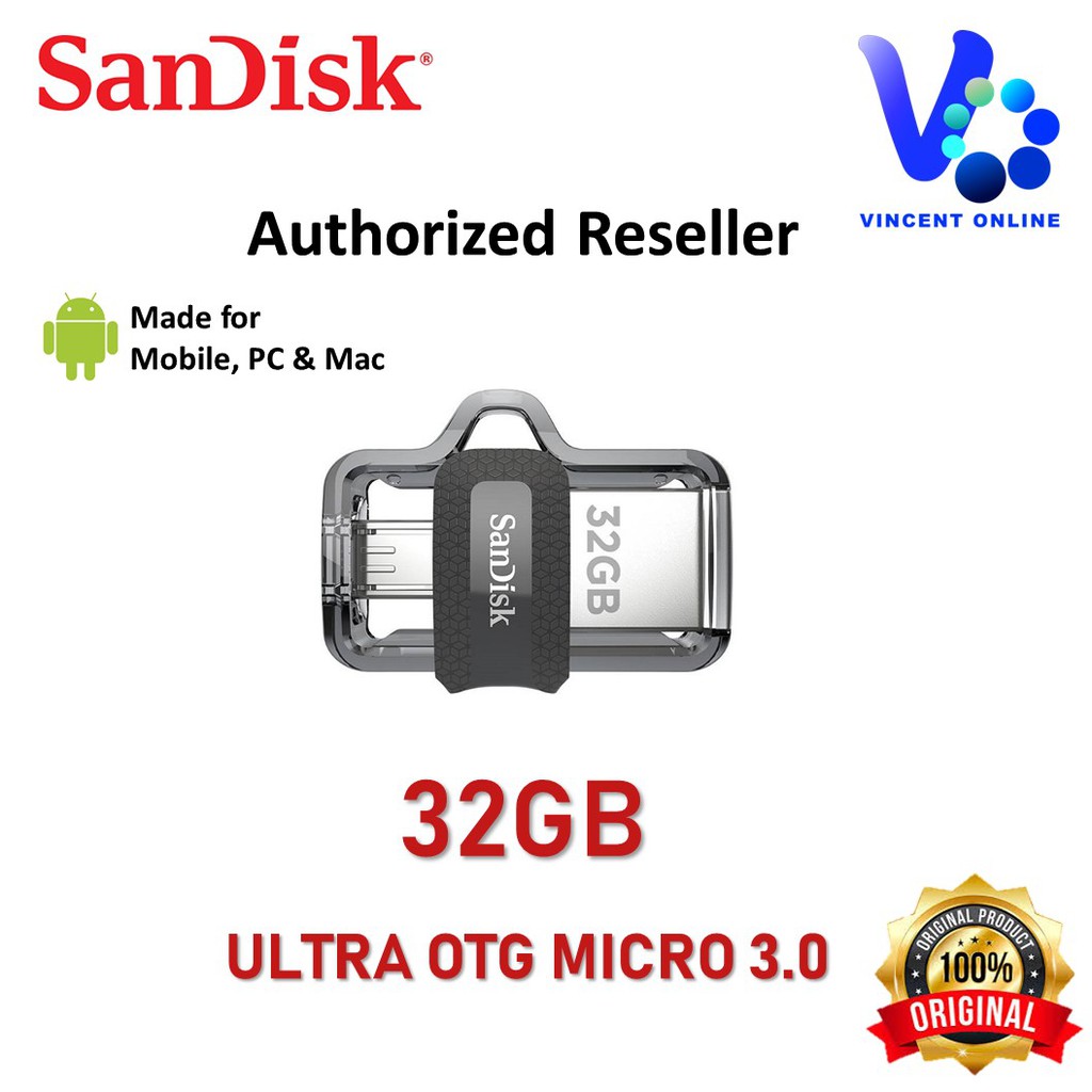 SanDisk Ultra Dual Drive 32GB m3.0 OTG USB Flash Drive - solbevm9li - ThaiPick
