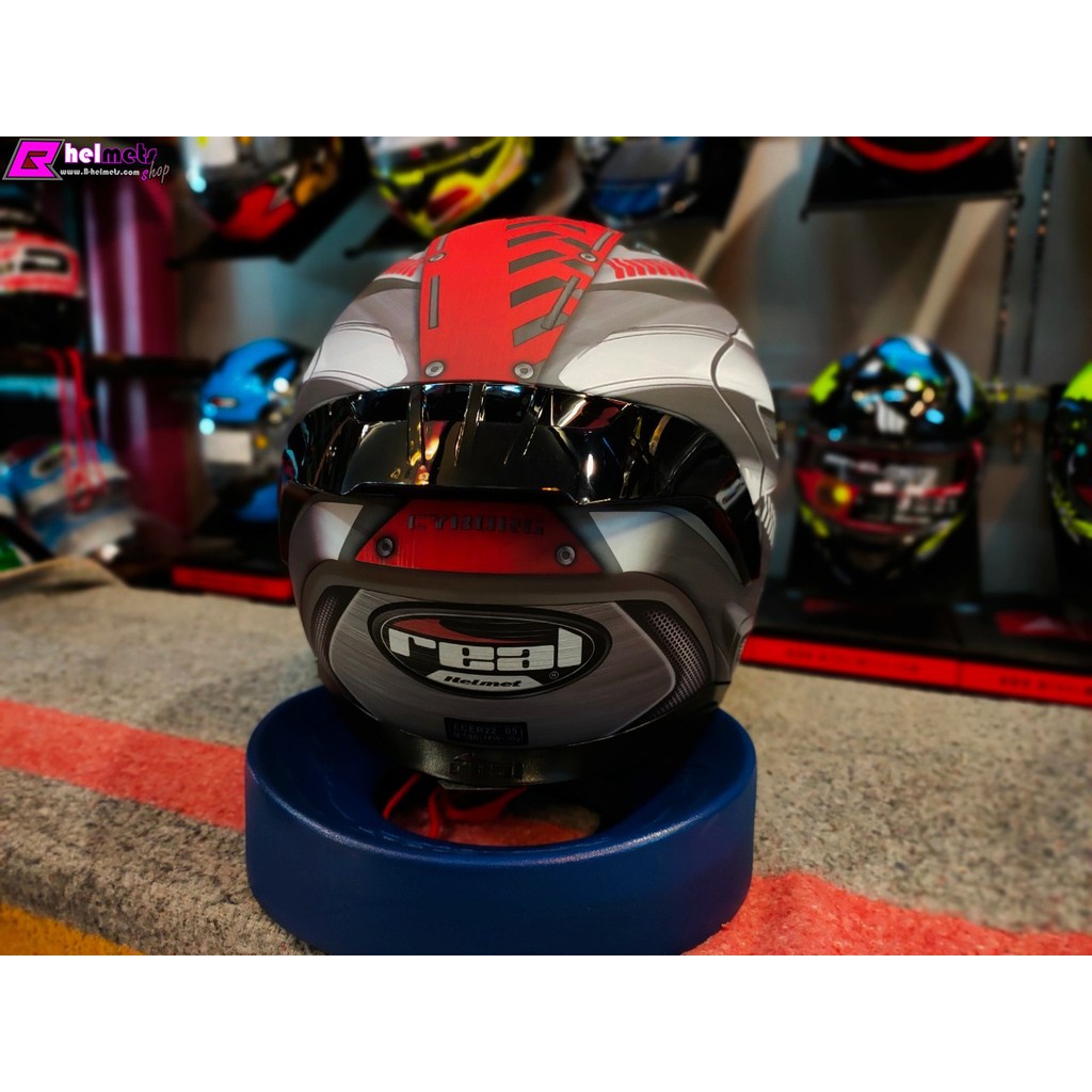 ##หมวกกันน็อค Real Raptor Cyborg ไทเทเนียม-แดงด้าน (สอบถามก่อนสั่งซื้อ ...
