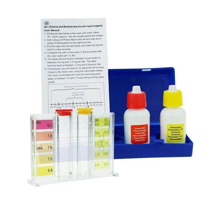 pH Chlorine and Water Quality Test Kit for Swimming Pool ชุดทดสอบค่า พี ...