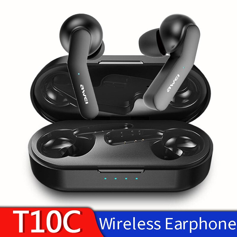 Awei T15 Tws หูฟังไร้สายบลูทูธ 5 . 0 สําหรับโทรศัพท์ Iphone 11 Xiaomi ...