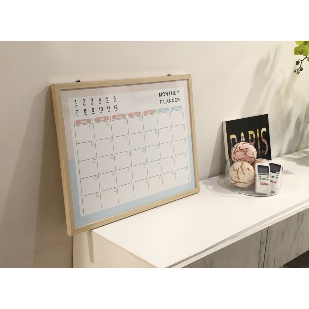 size 45x60cm1.5x2FT Magnetic WhiteBoard Calendar Monthly planner ...