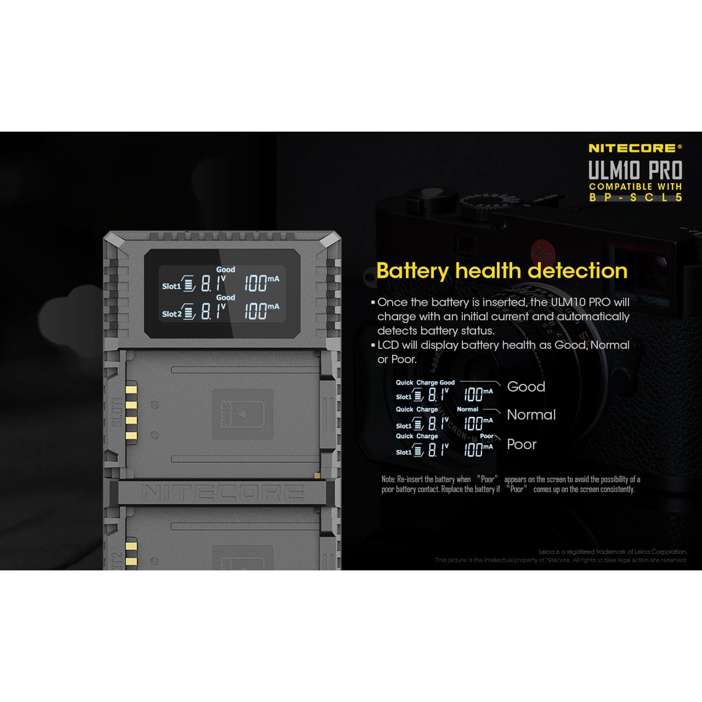 LEICA M10 Nitecore ULM10 Pro for LEICA M10 M10-P M10-R และกล้องไลก้าที่ ...