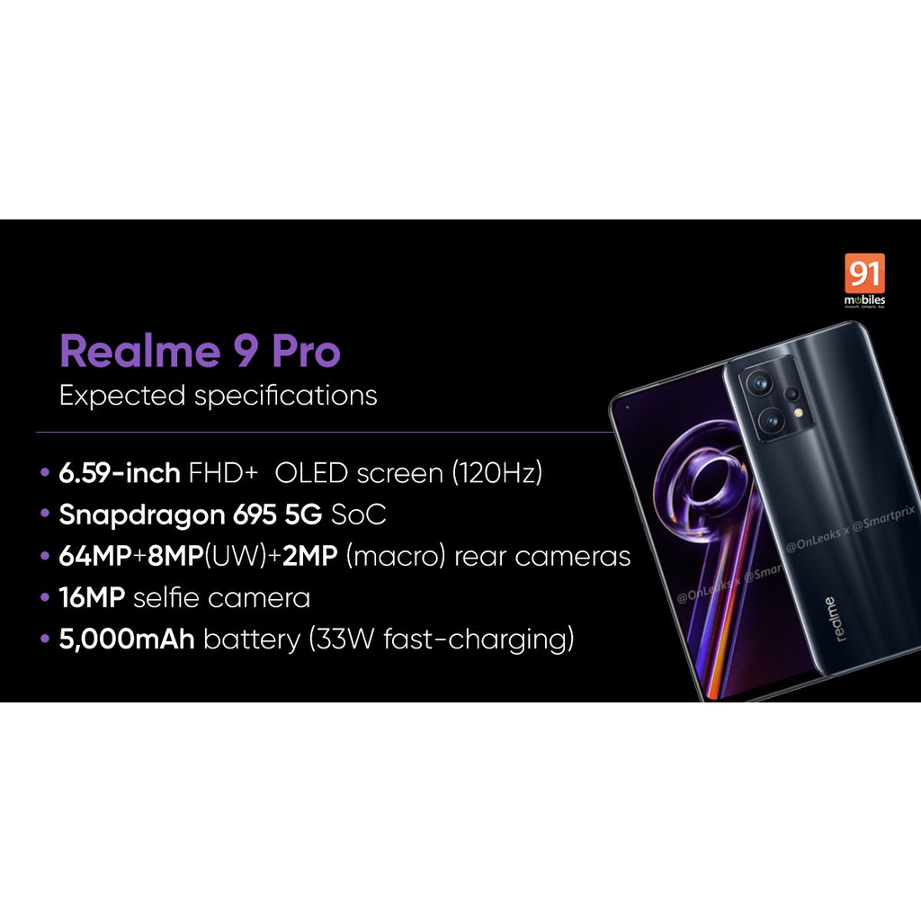 ใหม่ล่าสุด Realme 9 PRO MediaTek Dimensity 920 5G FHD ชาร์จไว 60W ผ่อน 0 MobileStation Realme9 ...