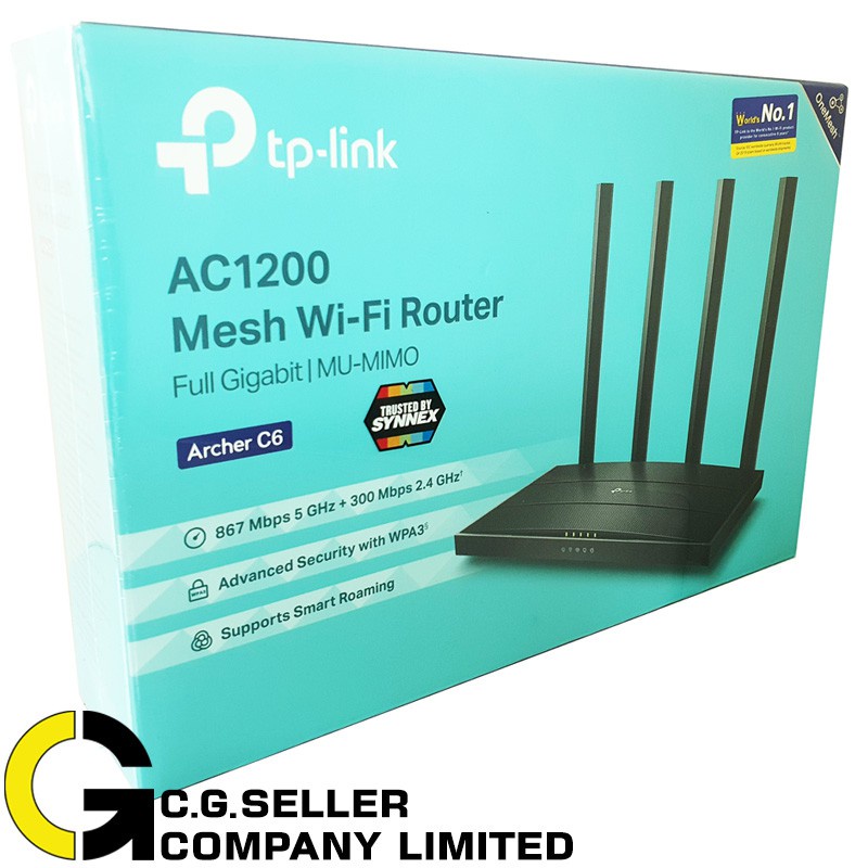 TP-Link Archer C6 Ver3.20 ประกันศูนย์LIFETIME SYNNEX AC1200 Wireless MU ...
