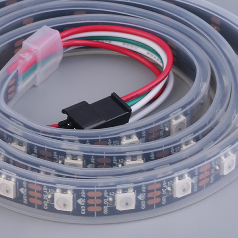 1 M 60 LED WS 2812 B 5050 RGB สายไฟ LED กันน้ำสีดำ - allinone365.th ...