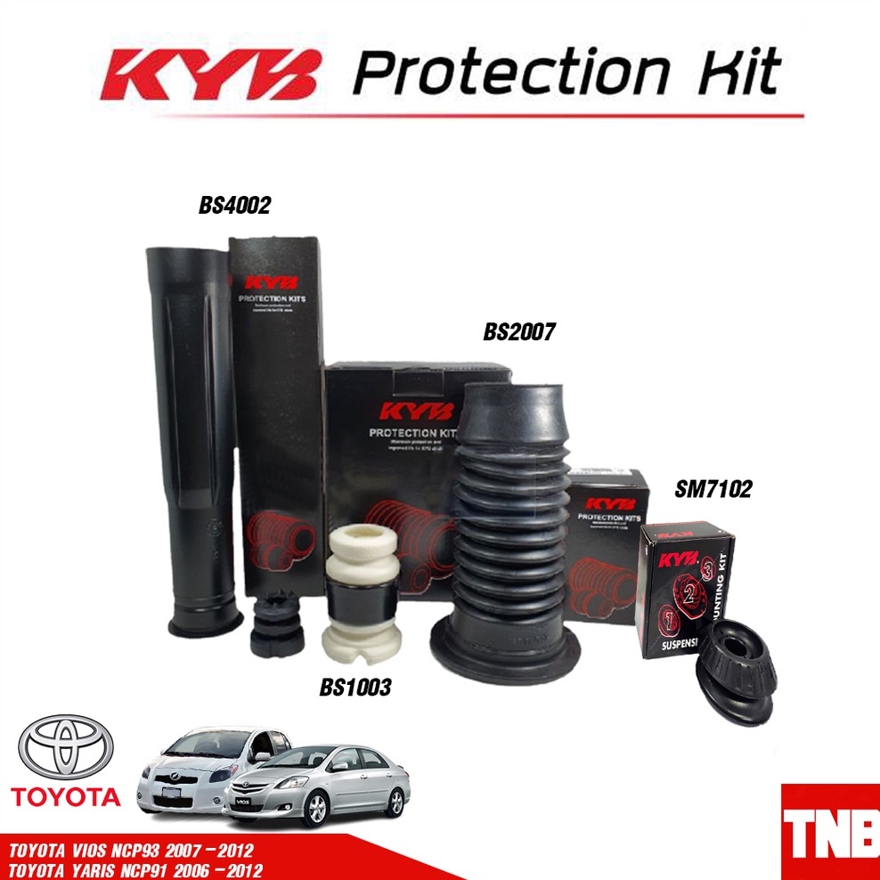 KYB สปริง,ยางกันกระแทก,ยางกันฝุ่น,เบ้าโช้คอัพ TOYOTA VIOS / YARIS NCP93 / NCP91 2007-2012 & 2006 ...