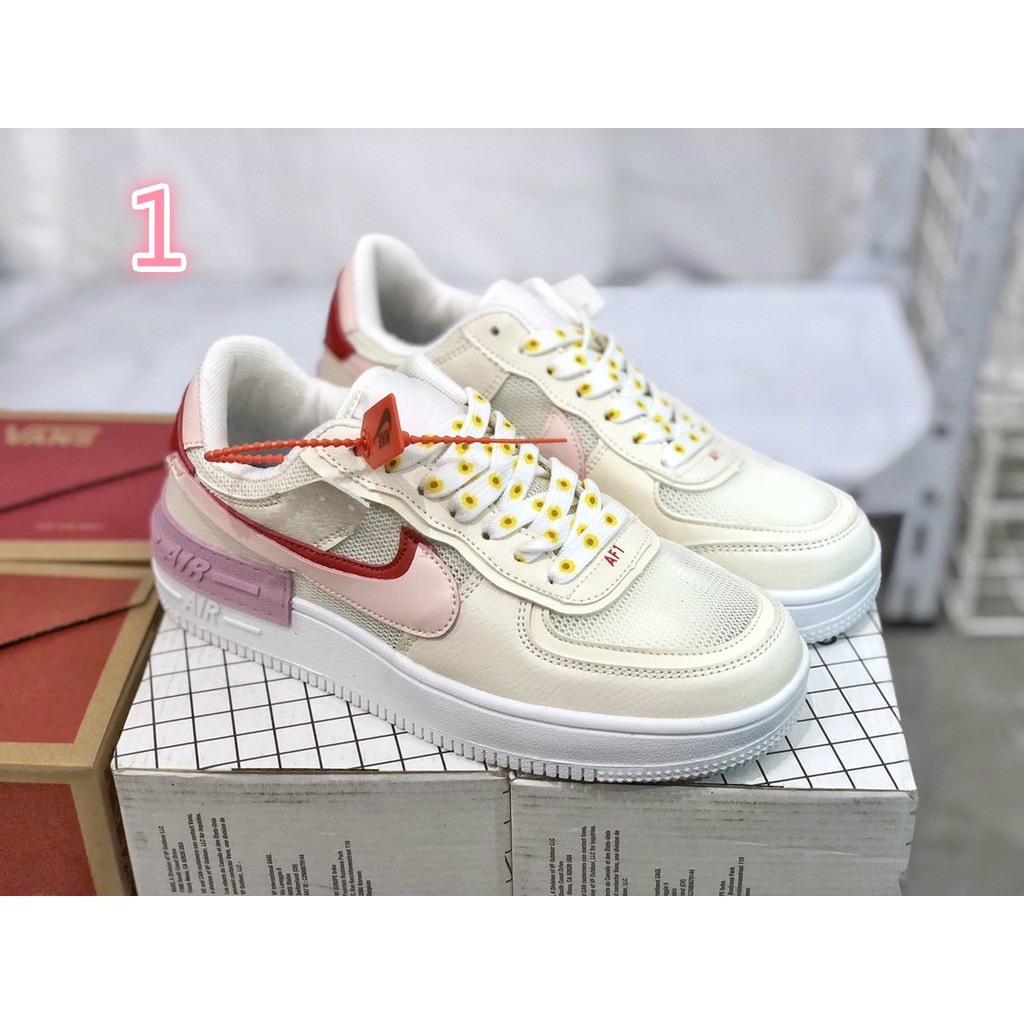 air force 1 shadow stitched macaron ครีมตาข่ายระบายอากาศขนาดเล็ก ...