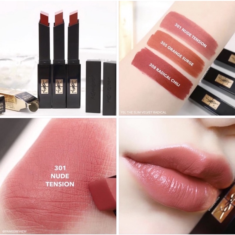 YSL Rouge Pur Couture the slim Velvet Radical 301 แท้ป้ายไทยผลิต2021 - bannong - ThaiPick