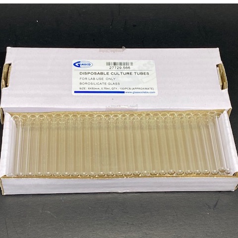 Durham Tube BORO 6x50MM 100ชิ้นต่อกล่อง หลอดดักก๊าซ ยี่ห้อ Glassco ...