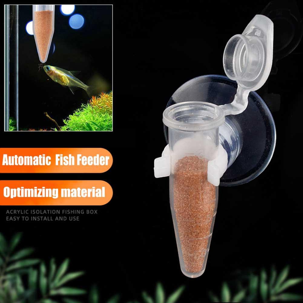 HE Mini Automatic Fish Feeder Tapered Aquarium Red Worm Feeding Feeder ...