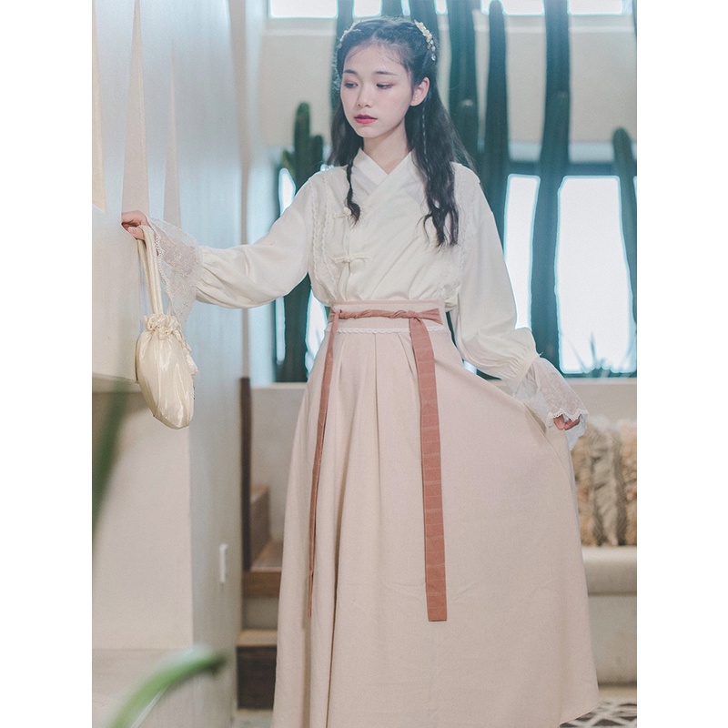 Guan Yu ต้นฉบับ [Lu Rui] ฮันองค์ประกอบกระโปรงร่มกระโปรงผู้หญิงกลางความ ...