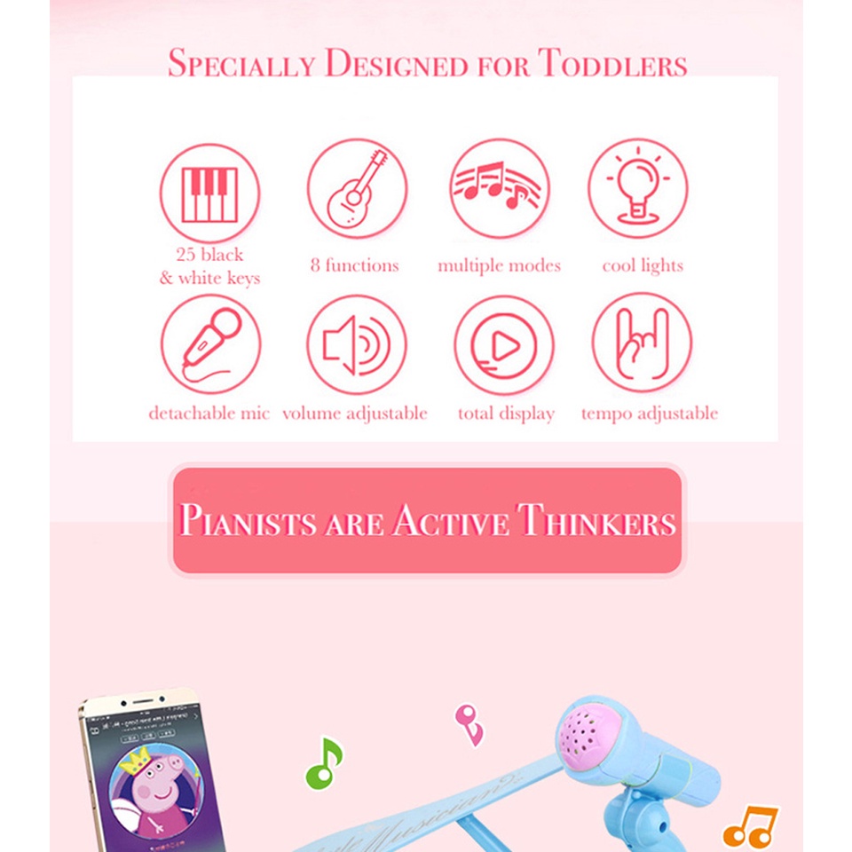 BElectronic Musical Piano Education Instruments Microphone Keyboard for ...