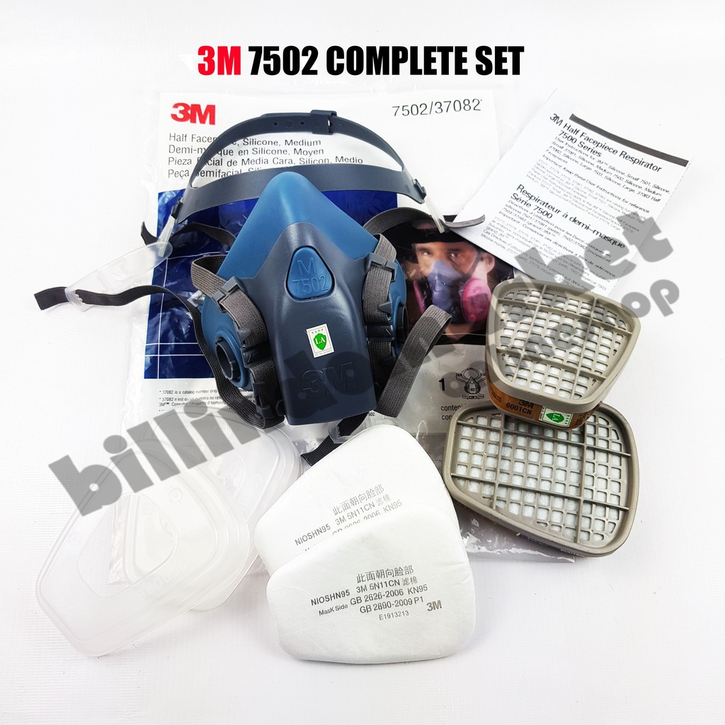 ORIGINAL Masker 3M 7502 3M Half Facepiece Respirator Half Gas Mask ...