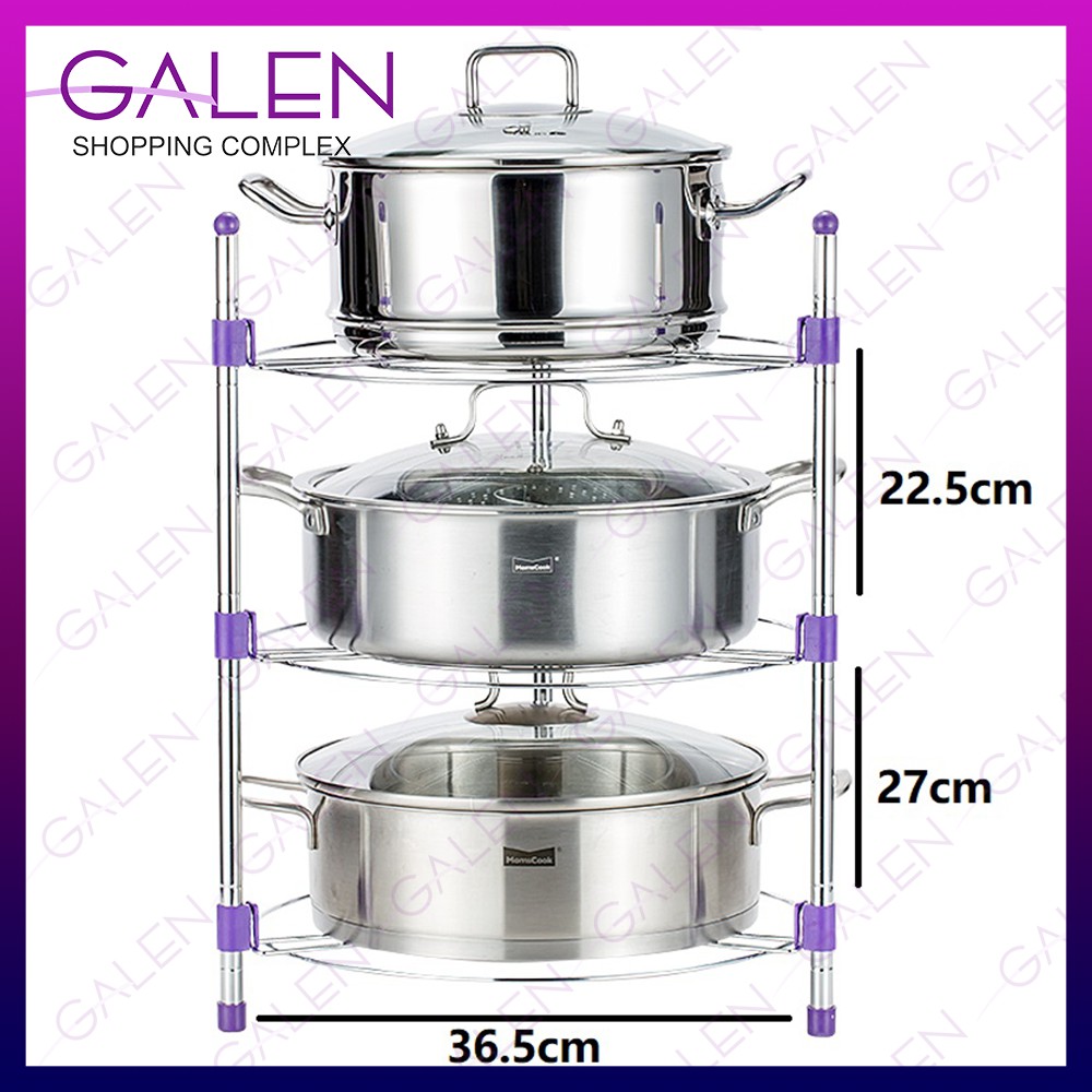 GALEN Durable Heavy Duty 3 Layer Stainless Steel Home Kitchen Pans Pots ...