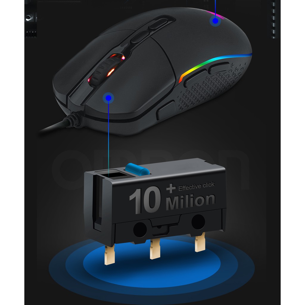 Redragon INVADER M719 RGB USB wired Gaming Mouse 10000 DPI programmable ...