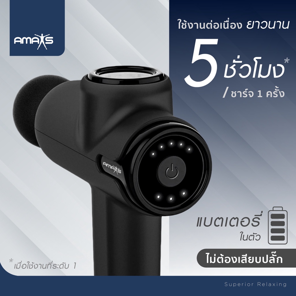 Amaxs ปืนนวด Massage Gun รุ่น AM 328 ปืนนวดผ่อนคลายกล้ามเนื้อ เครื่องนวดไฟฟ้าแบบพกพา สำหรับ ...