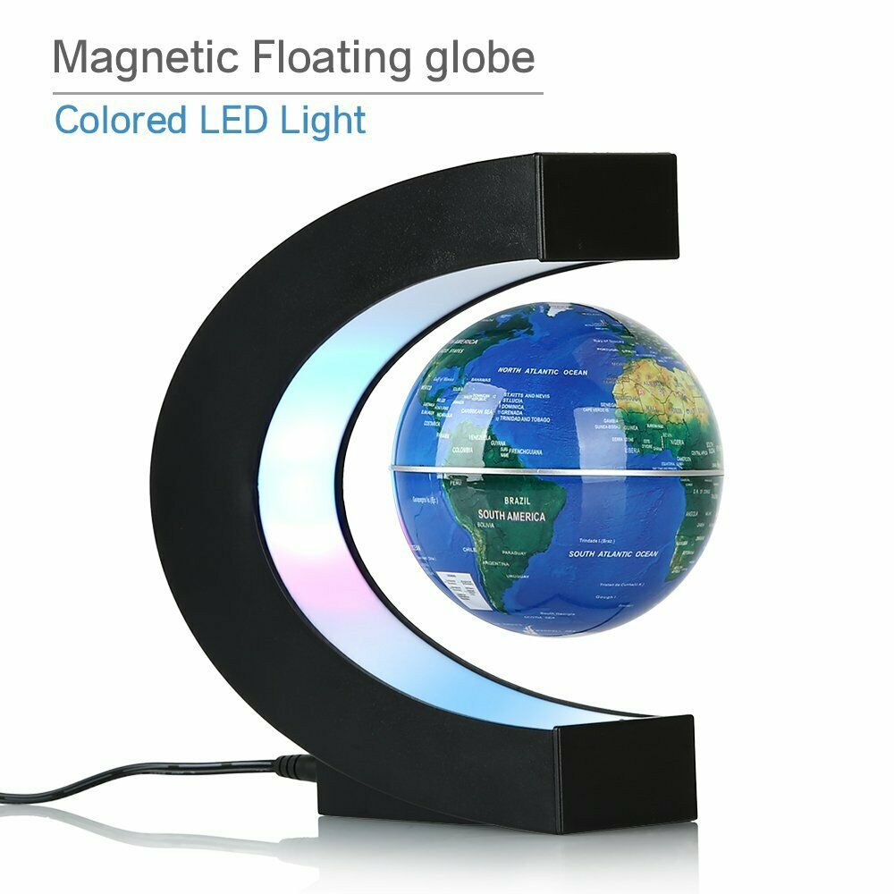 Magnetic Levitation Floating Earth Globe Map With C Shape Base LED ...
