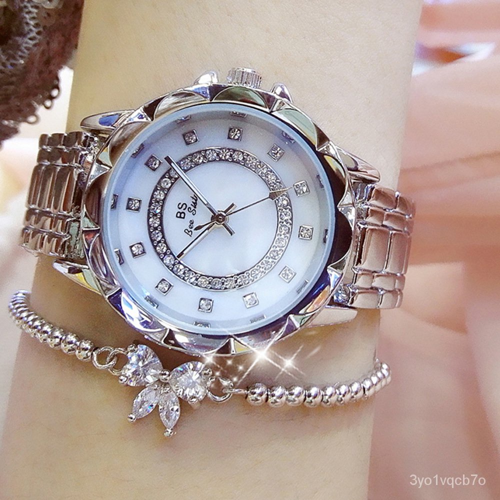 BEE SISTER Rhinestone Luxury Women Watch BS Alloy Strap Quartz Watches ...