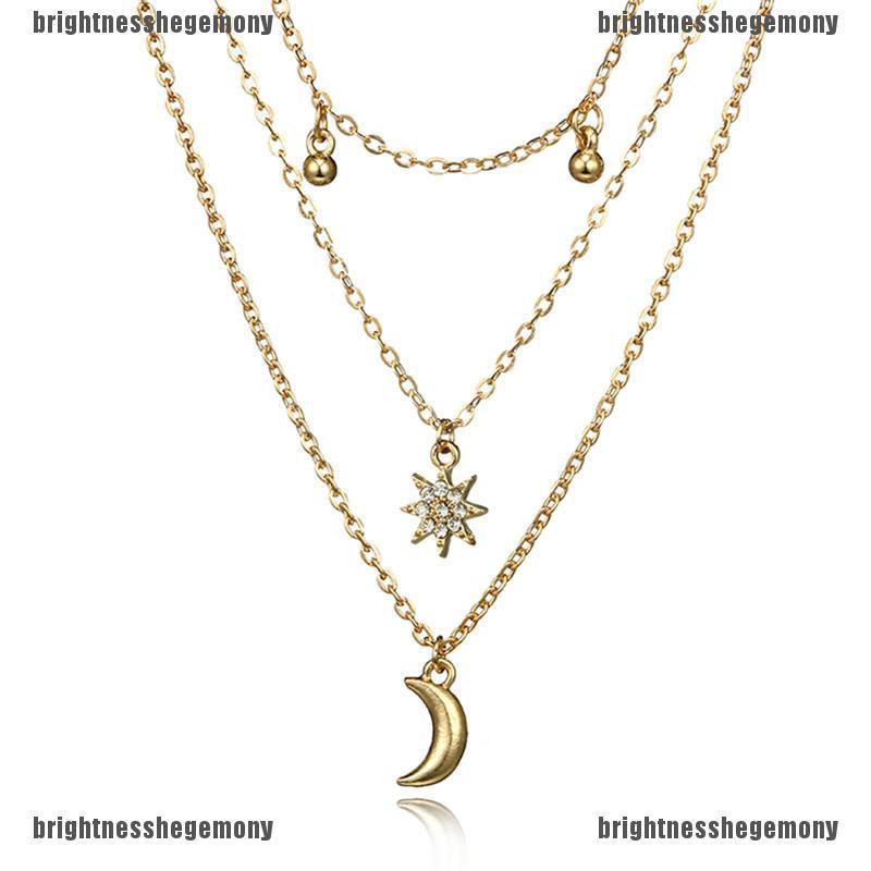 BMTH Boho Multilayer Star Moon Pendant Necklace Statement adore ...