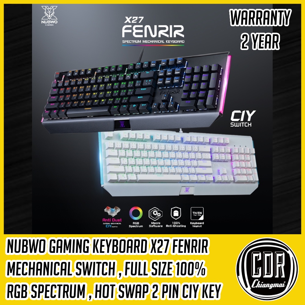 GAMING KEYBOARD NUBWO X27 FENRIR NEW EDITION (CIY HOT SWAP) FULL RGB ...