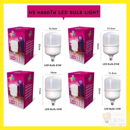 HSหลอดไฟ LED Bulb กล่องชมพูไฟLED สว่างนวลตา หลอดไฟประหยัดพลังงาน220V ...