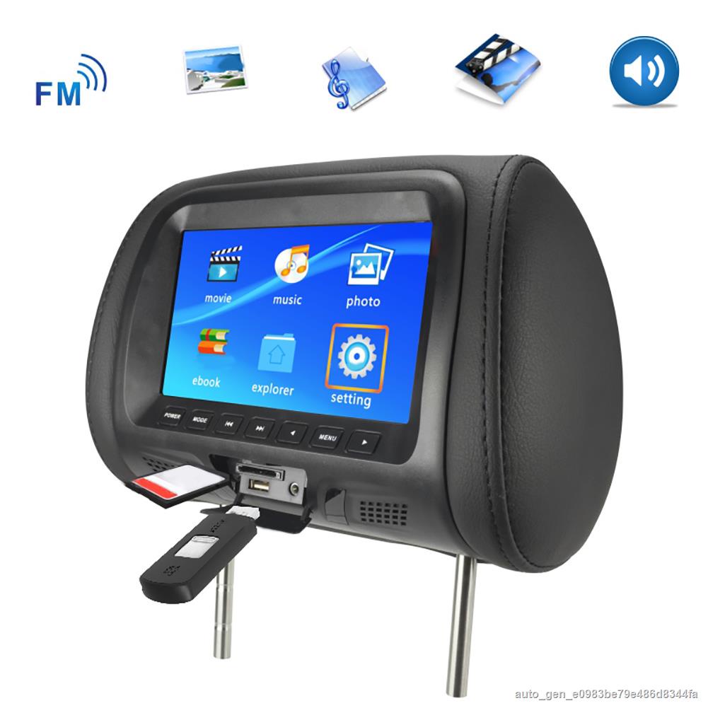 Universal 7 Inch Car Player Headrest Monitor Rear Seat Pillow ...