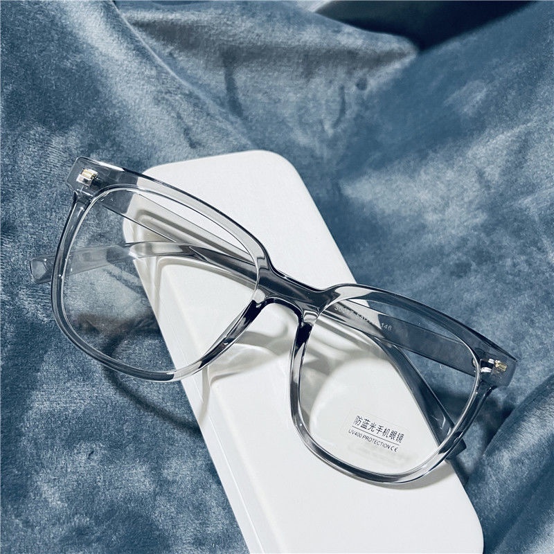 Retro Black Frame Oversized Glasses Male Japanese Style Square Big Fat ...