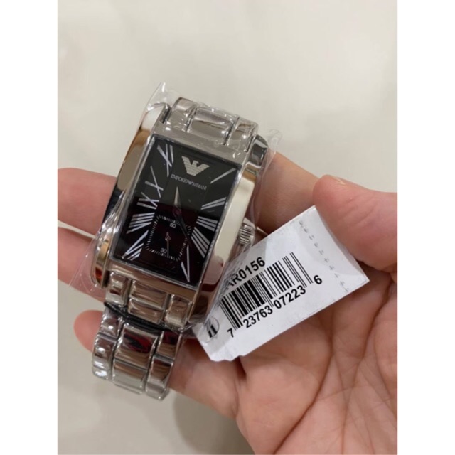 AR0156 หน้าปัดสีดำขนาด 30 มิลลิเมตร สายสีเงินกว้าง 18 มิลลิเมตร ...