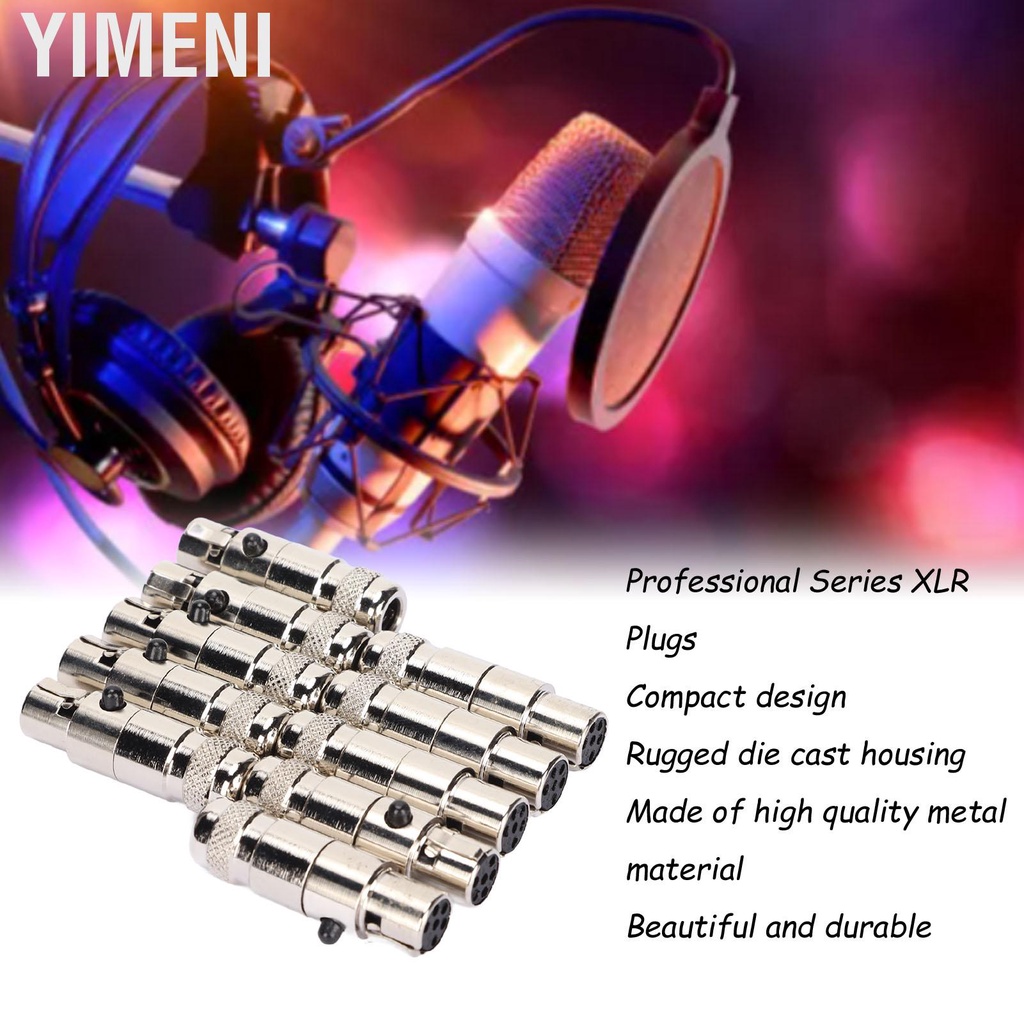 Yimeni 10PCSSet Microphone XLR 6 Pin Female Plug Connector Cable MIC ...
