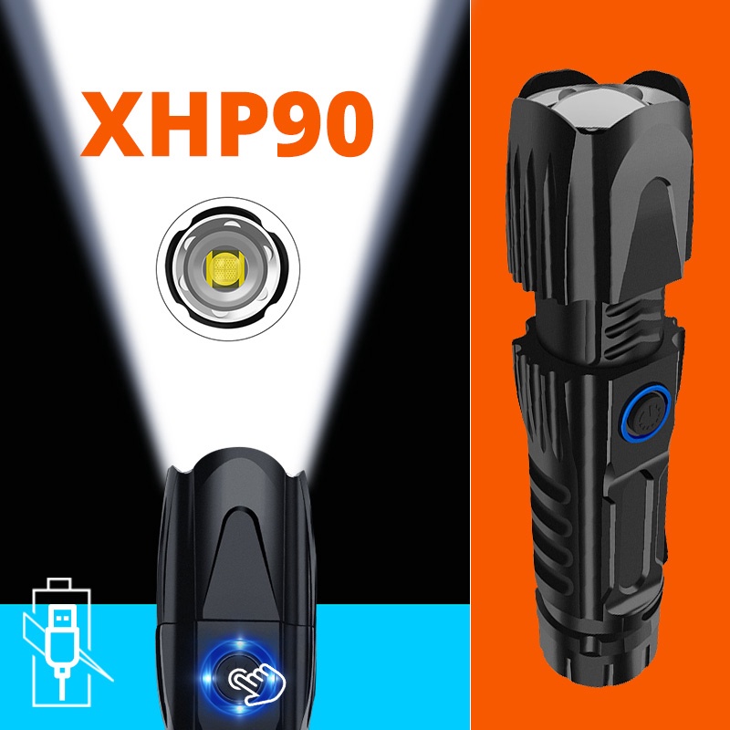 ™LED Flashlight XHP90.2 XLamp Tactical waterproof Torch Smart chip ...