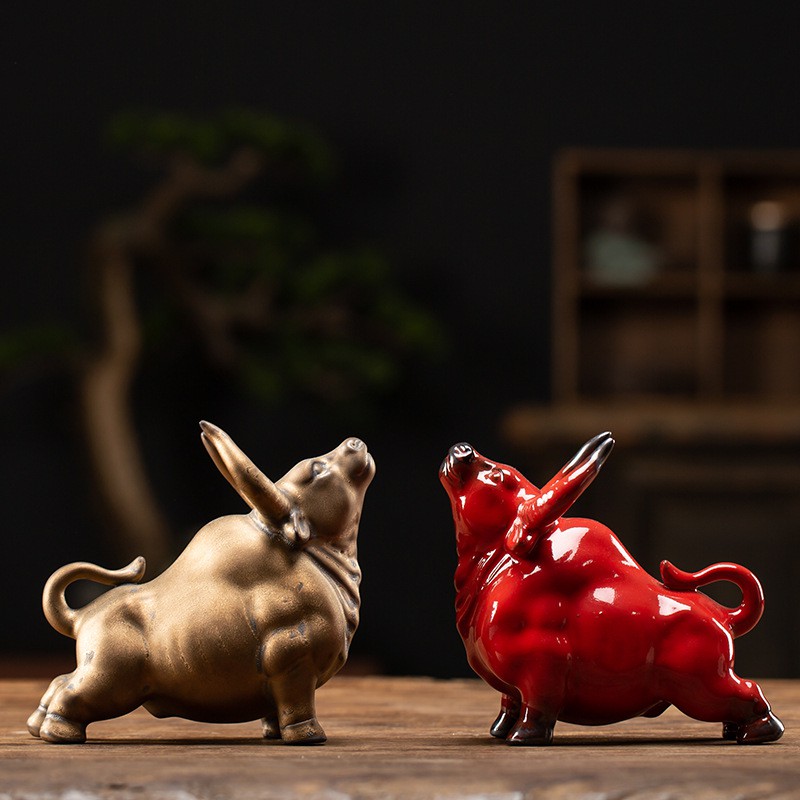 Purple Clay OX Tea Pets Yingxing purple sand Cow Statues Tea ...