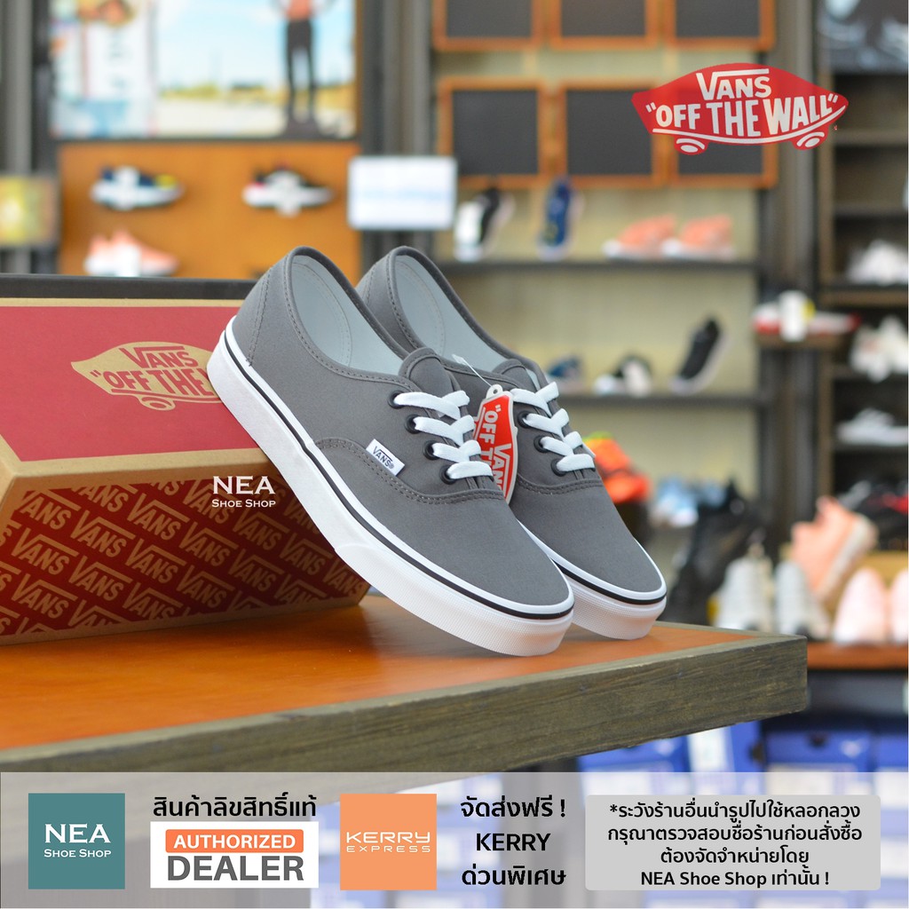 [ลิขสิทธิ์แท้] Vans Authentic Pewter Black [u] Nea รองเท้า แวนส์ สีเทา
