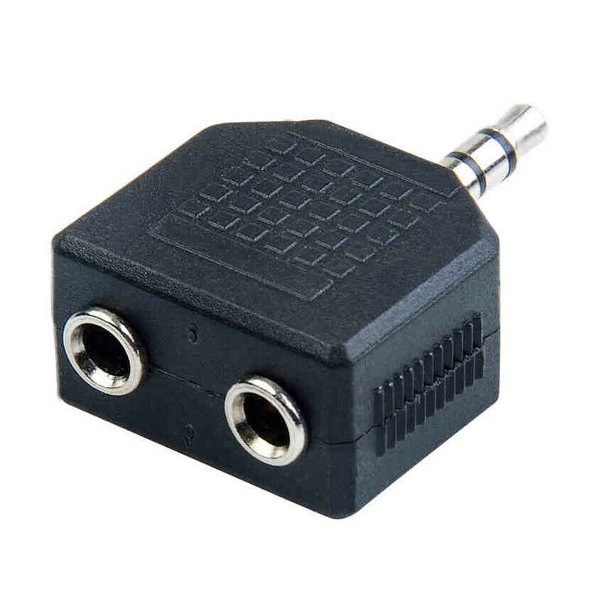 อะแดปเตอร์แยกสัญญาณเสียง 3.5mm Audio Double Jack Plug 1 Male to 2 ...