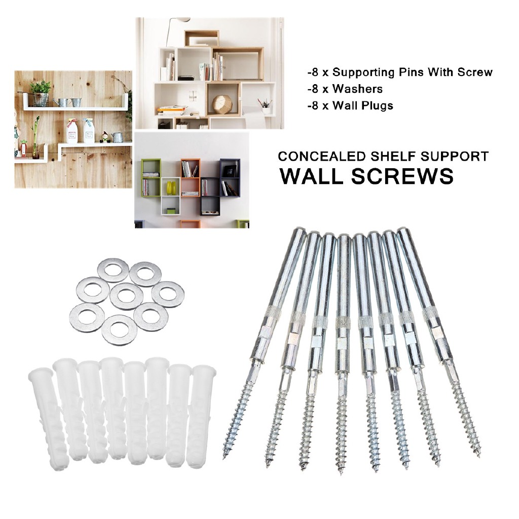 NMengoHidden Floating Shelf Supporting Pins Concealed Bracket With ...