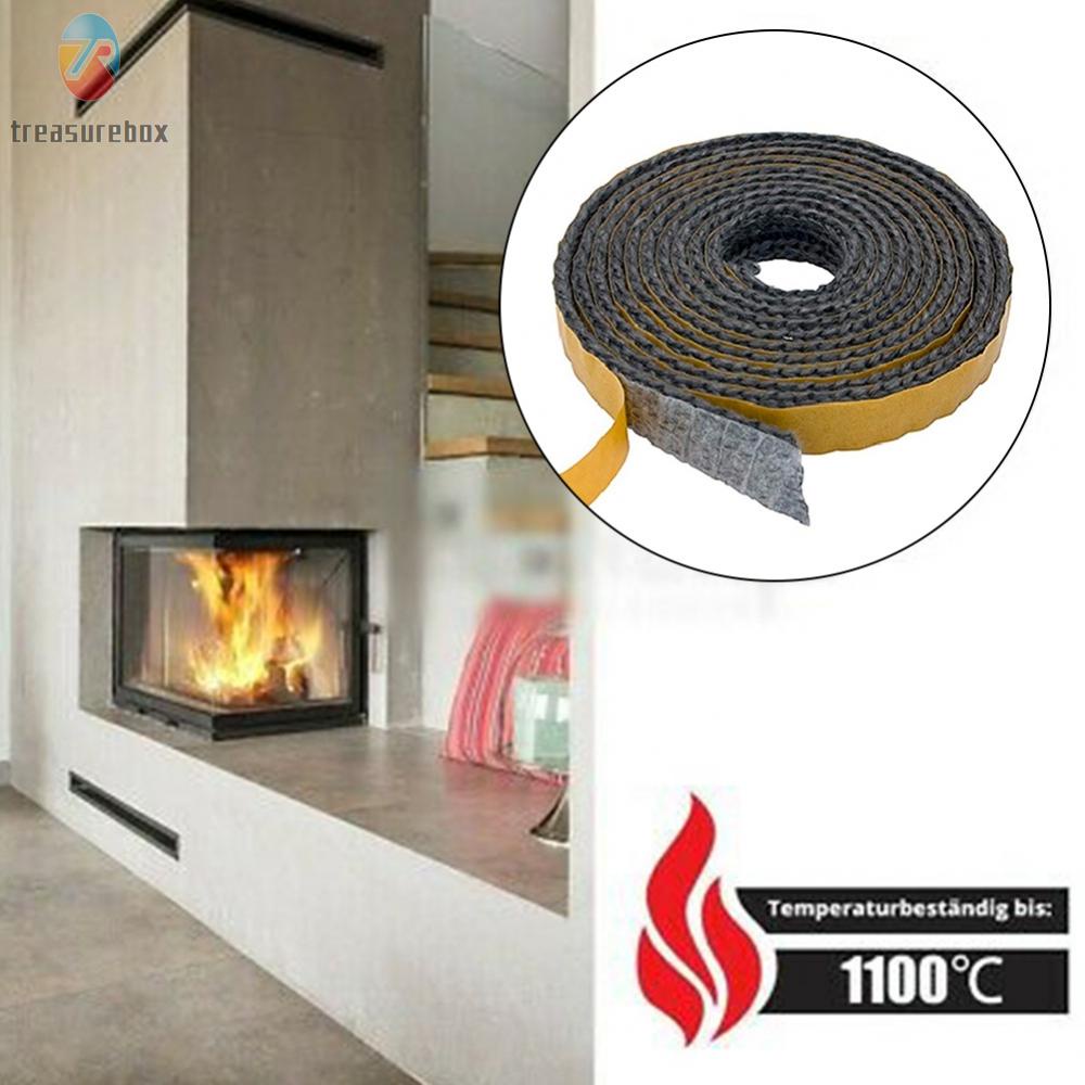 TRSBXSelf Adhesive Glass Seal Fire Rope Flat Stove Rope Hearth Rope 2M ...