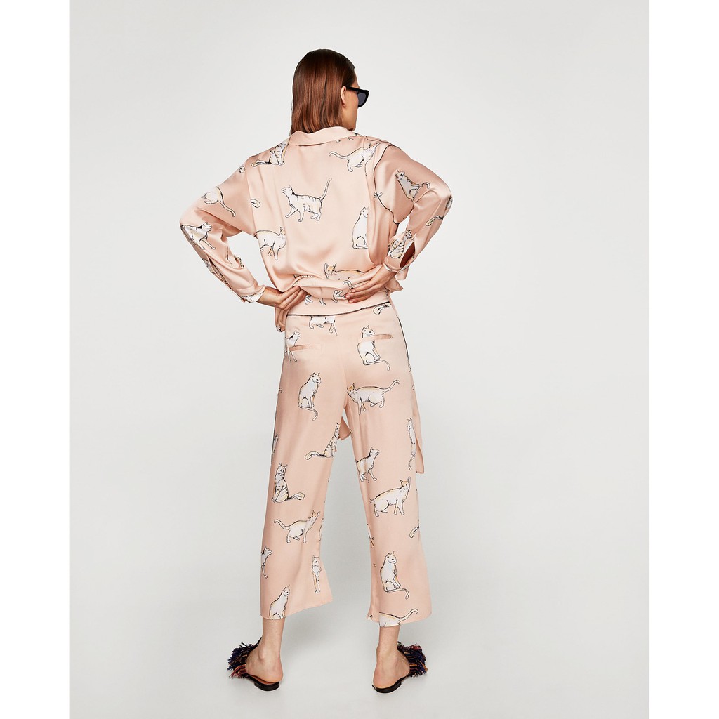 (ของแท้) ZARA CAT BLOUSE เสื้อซาร่า ลายแมว - aaberrry - ThaiPick