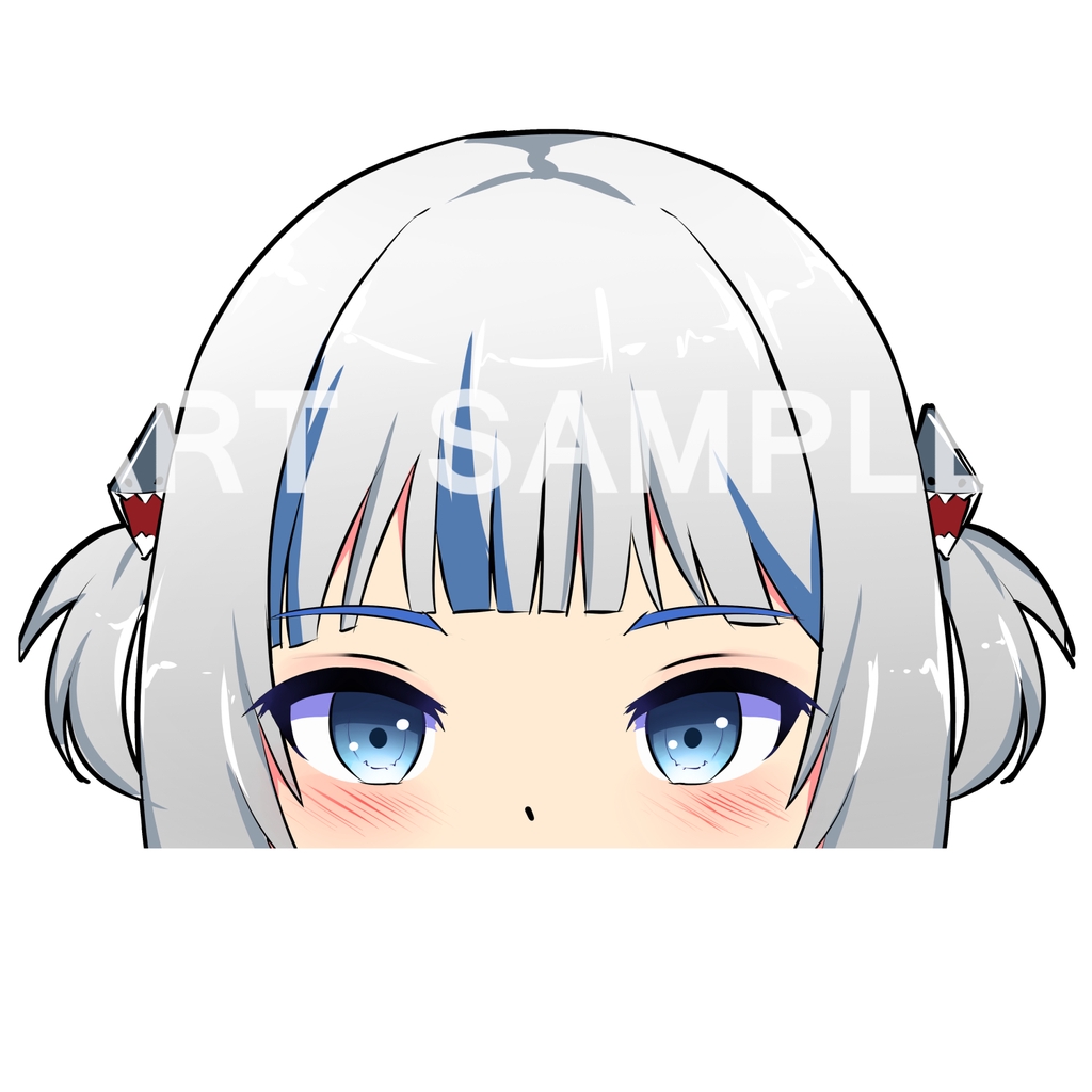 Gawr Gura / Gawr gura สติ๊กเกอร์ 2ชิ้น / Gura / Half face / Vtuber ...