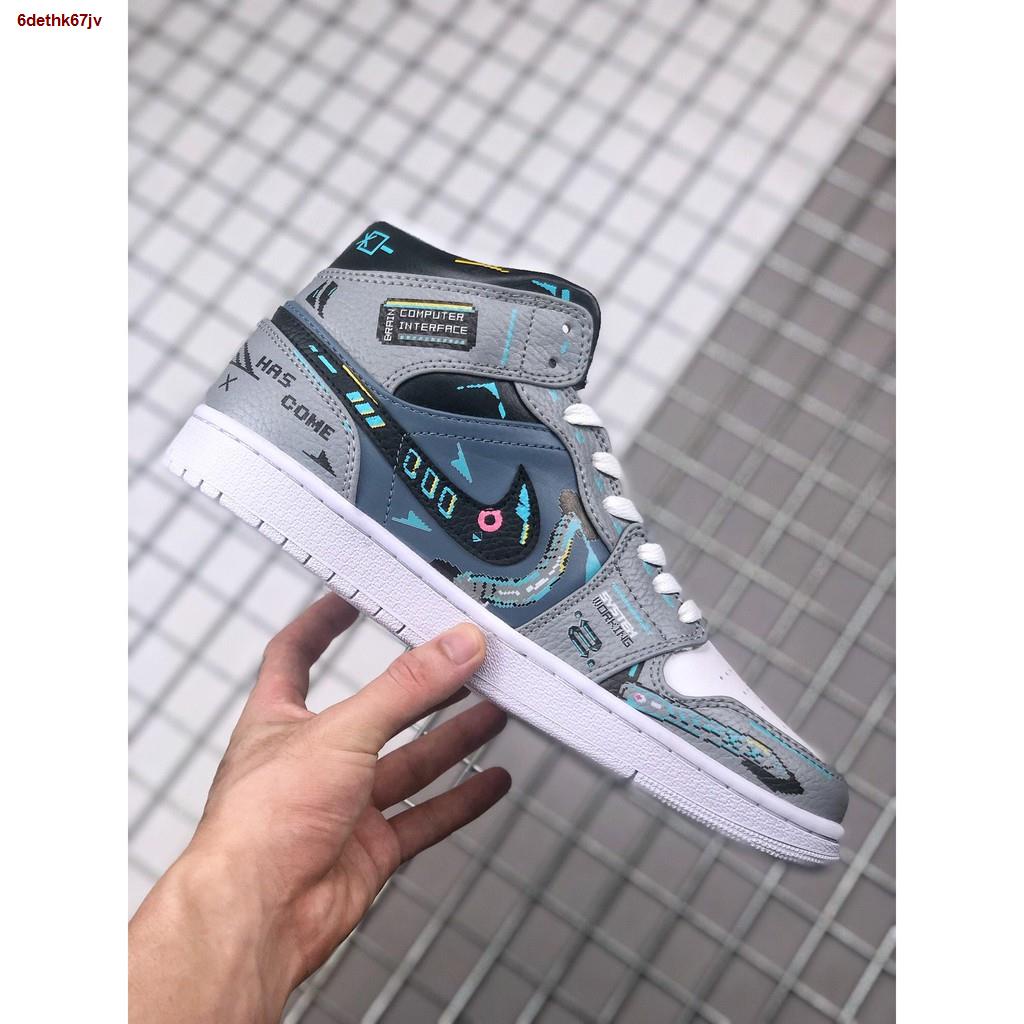 Nike Air Jordan 1 Mid Breathable Tide Shoes รองเท้าวิ่งรองเท้ากีฬา ...