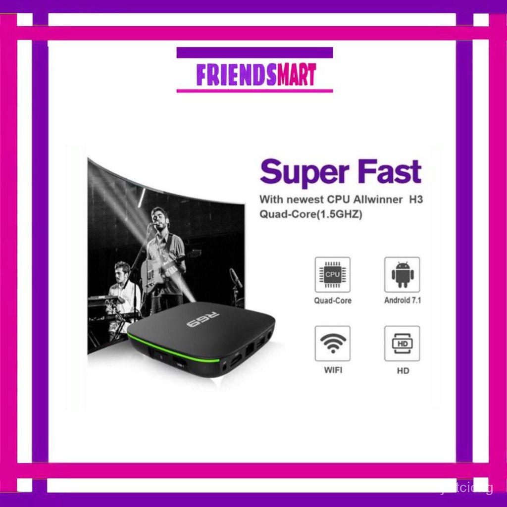 R69 Android 10 Smart TV Box 1GB8GB Quad Core WIFI H.265 4K Video Media ...