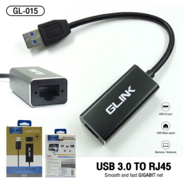 GLINK USB 3.0 to Ethernet Adapter RJ-45 USB LAN (Gigabit Port) | Shopee ...