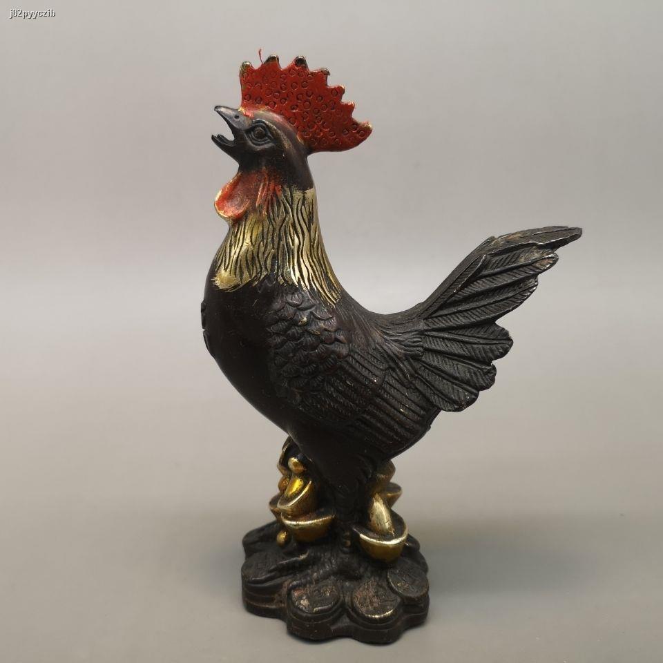 Copper Rooster Money Ingot Zodiac Bronze Rooster Lucky Decoration Home ...