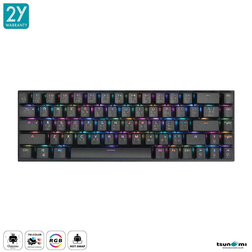 ประกัน 2ปี Tsunami-MK68 Keyboard 86 key mechanical gaming Blue switch ...