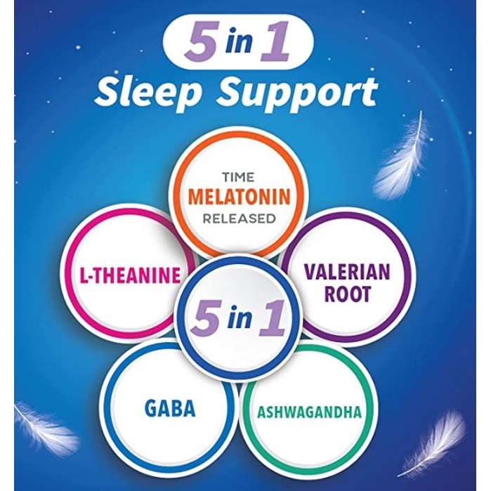ของแท้ 100 พร้อมส่ง Qunol Sleep Support 5-in-1 Sleep Aid Supplement ...