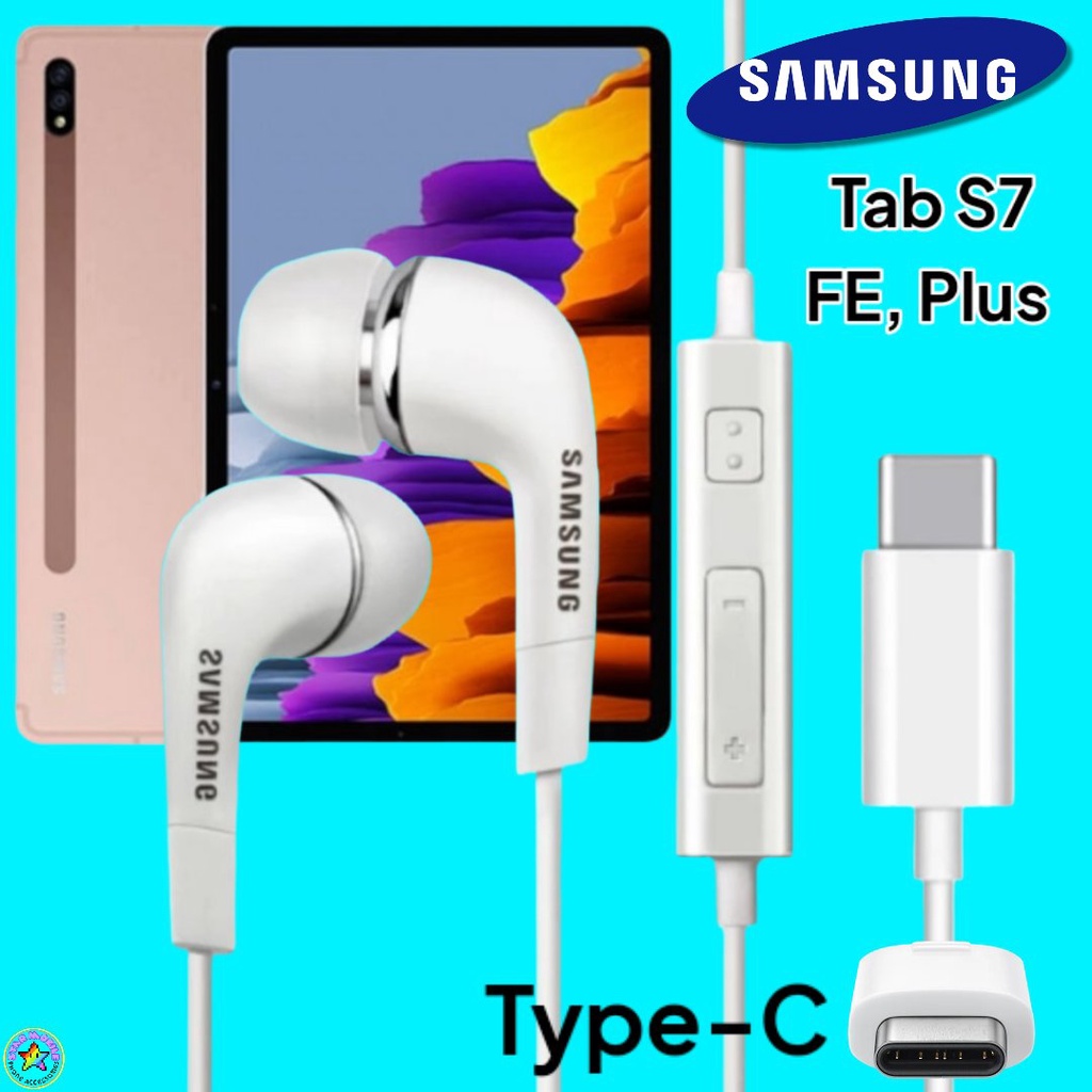 หูฟัง สมอลทอล์คแท้ Samsung Tab S7 FE Plus Type-C เสียงดังและดี เบสหนัก มีไมค์ ปรับระดับเสียง ...