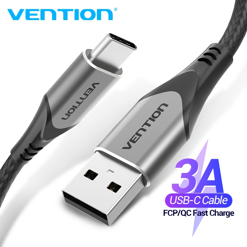Original Vention USB Type C Cable 3A Nylon Fast USB Charging Type-C ...