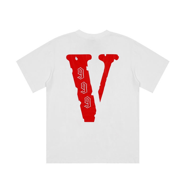 Vlone เสื้อยืดผ้าฝ้าย แขนสั้น ทรงหลวม โอเวอร์ไซซ์ ลาย High Street V999 ...