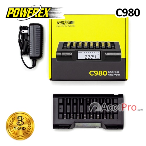 PoweRex MH-C980 C801D แท่นชาร์จ 1-8 ก้อน ชาร์จเร็ว1 ชม.แยกก้อนอิสระ ...